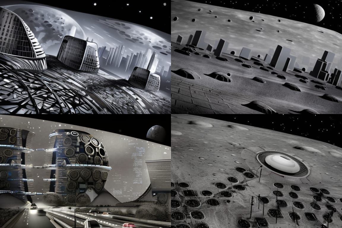 City On The Moon - AI Generated Artwork - NightCafe Creator
