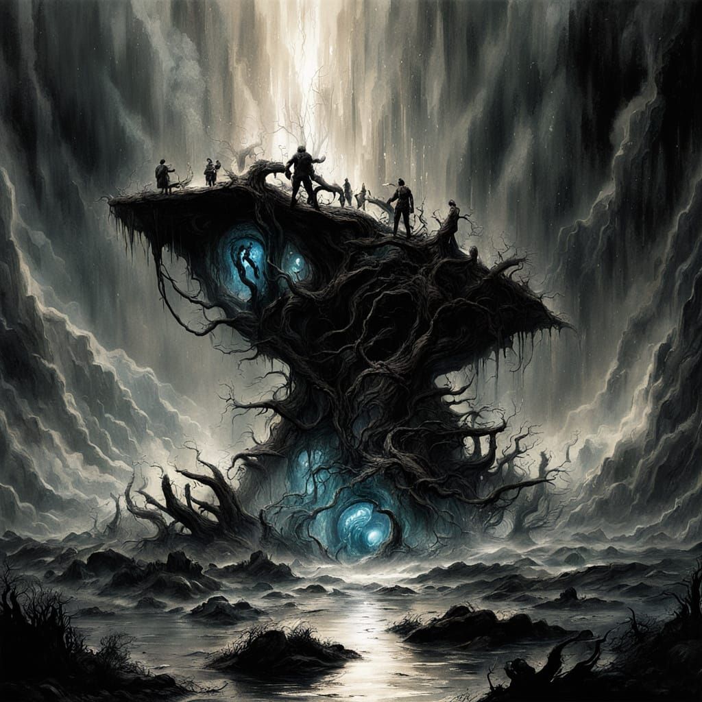 Dark Fantasy Concept Art: Twisted Glass Ampulla in... - AI Art