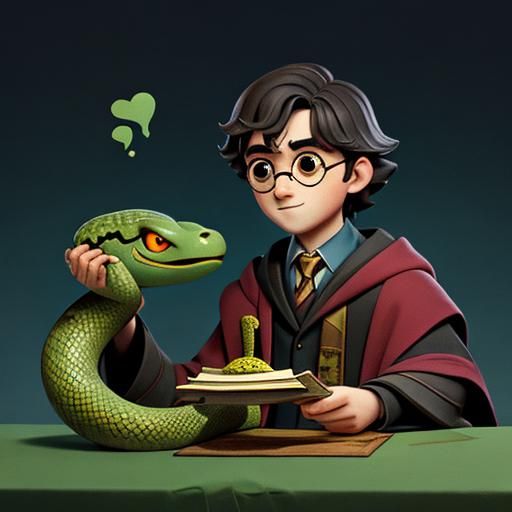 Harry Potter talking to a snake - AI Generated Artwork - NightCafe Creator