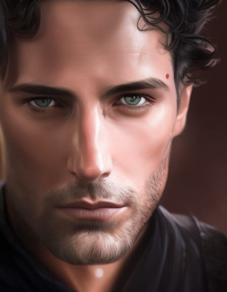 raoul bova, male, rogue, dnd, handsome, grey eyes, head and shoulders ...