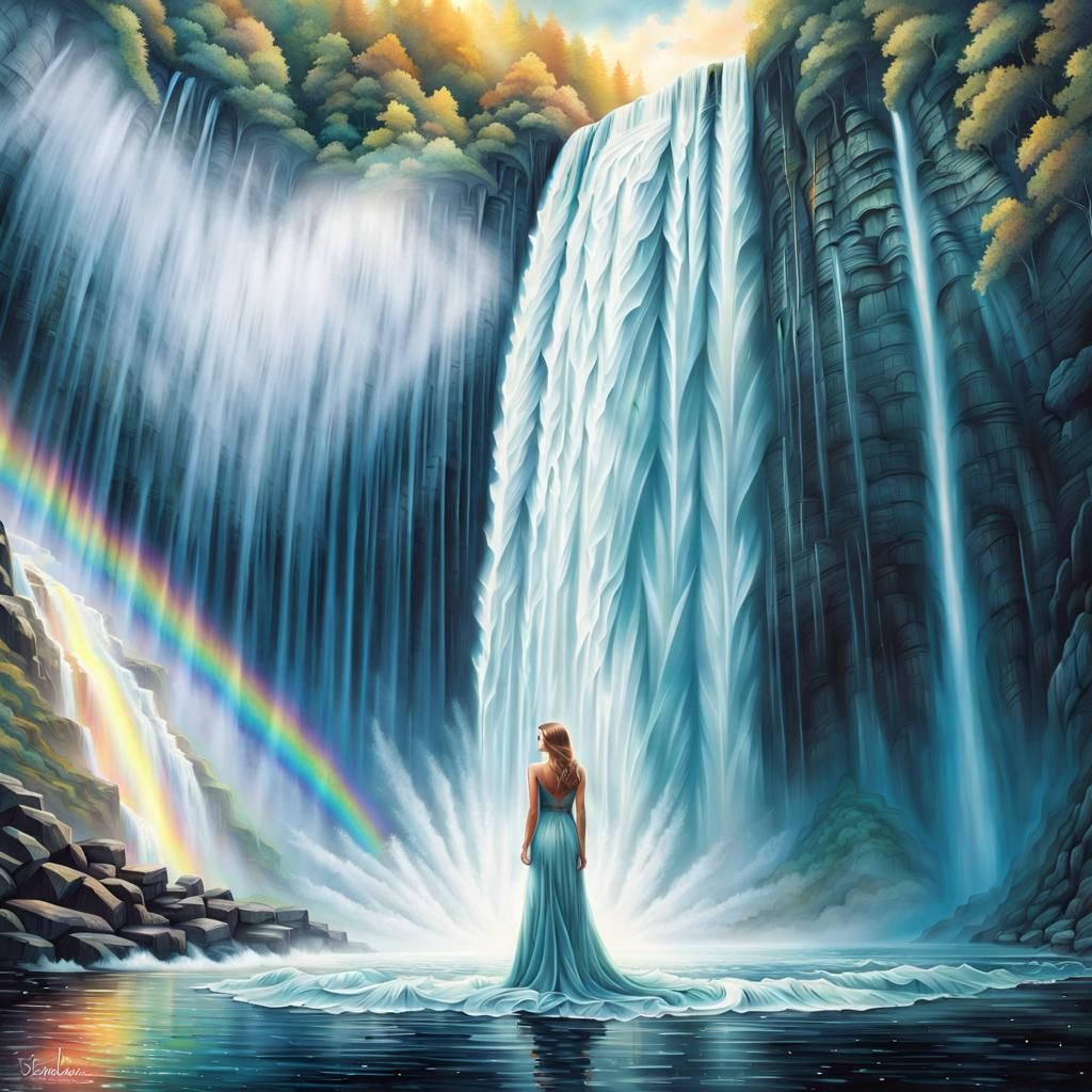 Epic Waterfalls - AI Generated Artwork - NightCafe Creator