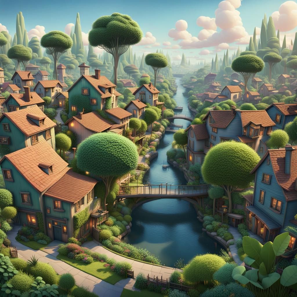 Village - AI Generated Artwork - NightCafe Creator