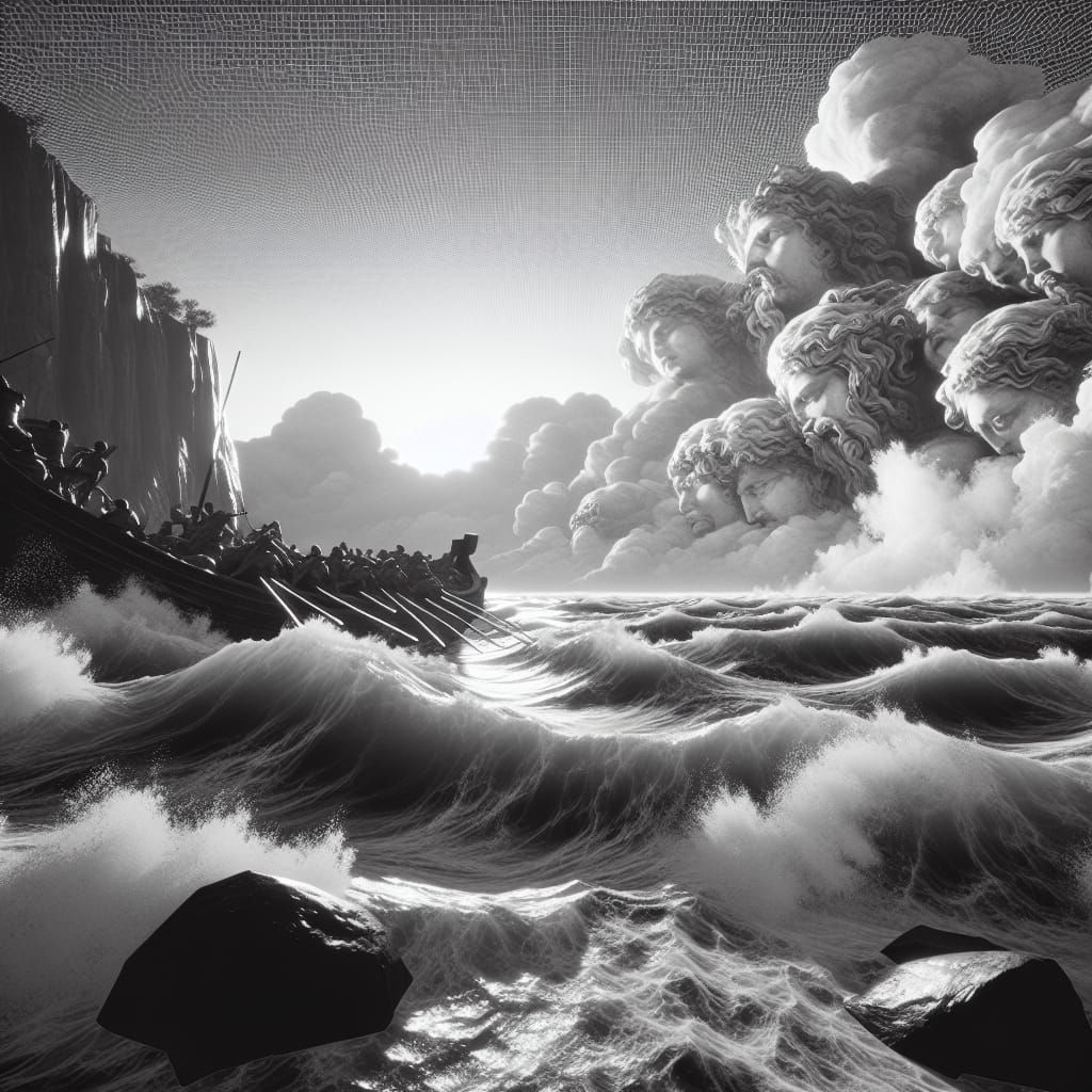 Stormy Seascape in a Romantic Unreal Engine 4K Sty... - AI Art