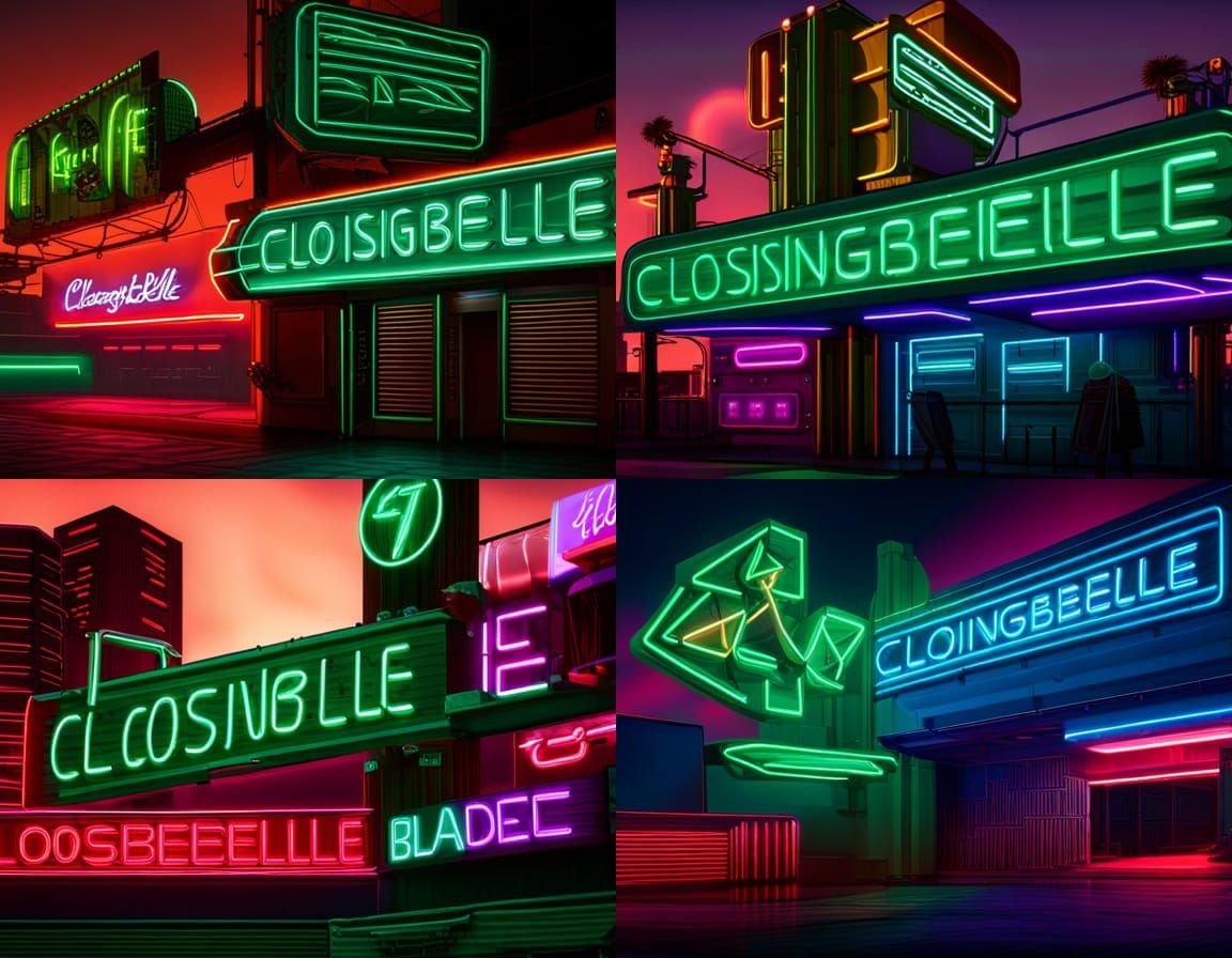 Bad "ClosingBelle" Signage - AI Generated Artwork - NightCafe Creator