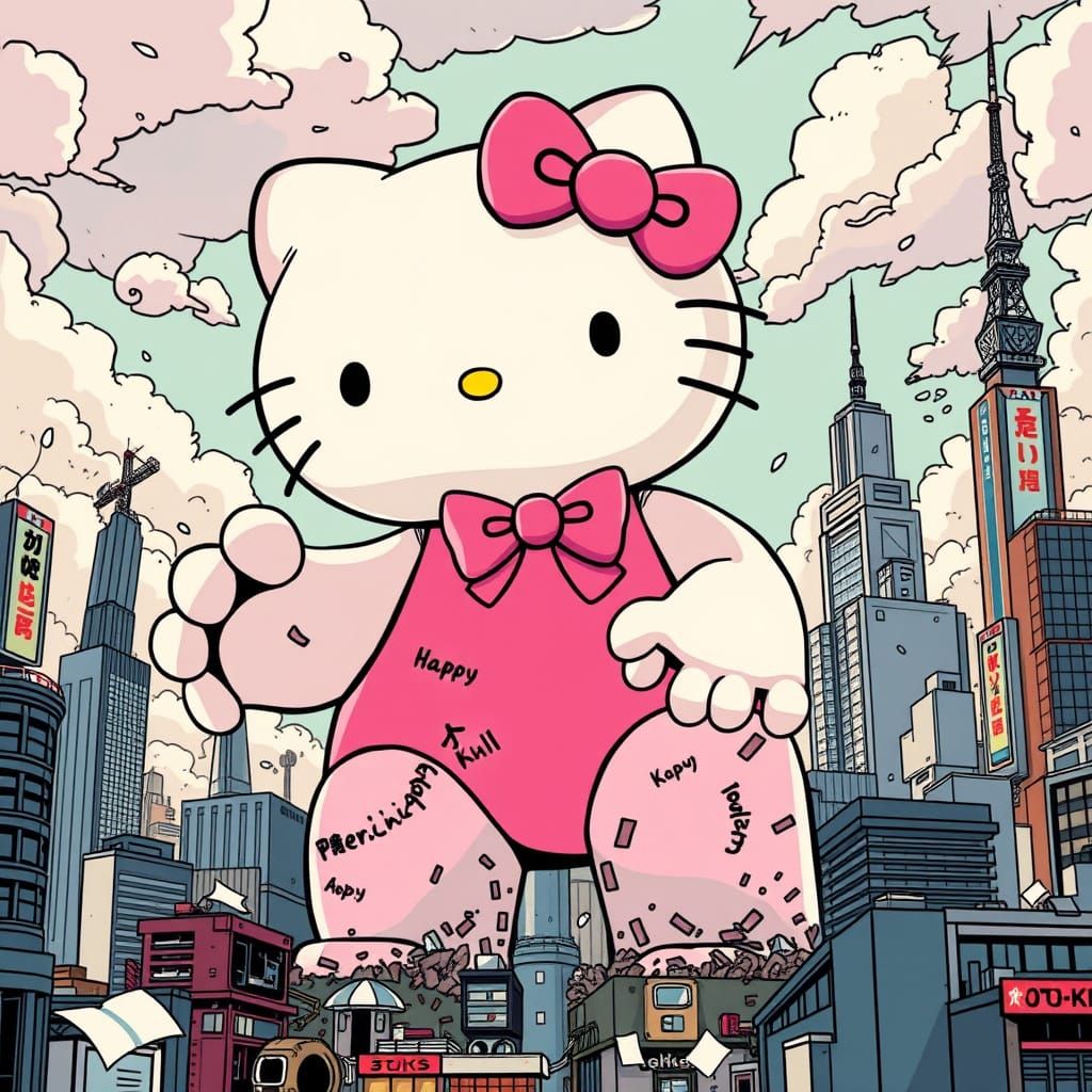 Oh no hello-kittyzilla is destroying Tokyo
