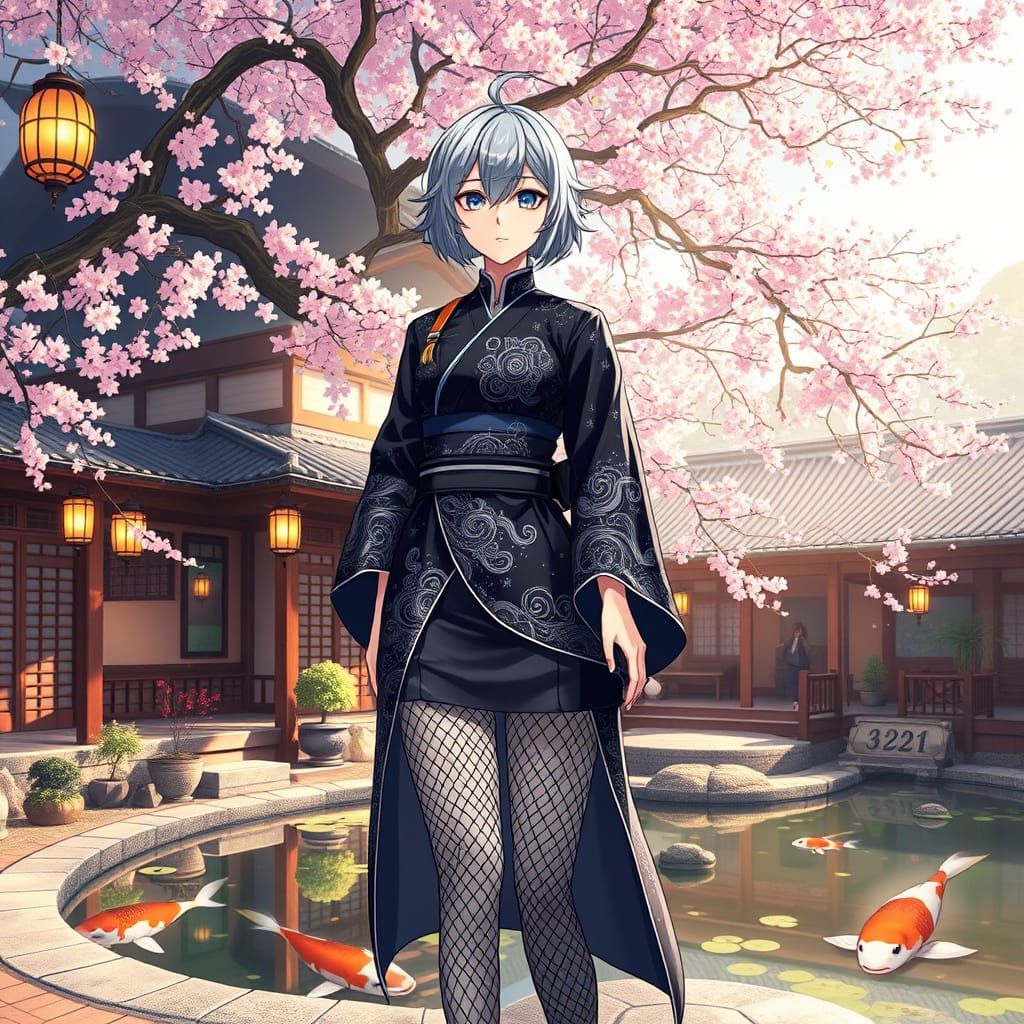 Stoic Lady in Cosmic Astral Corps Uniform, Traditi... - AI Art