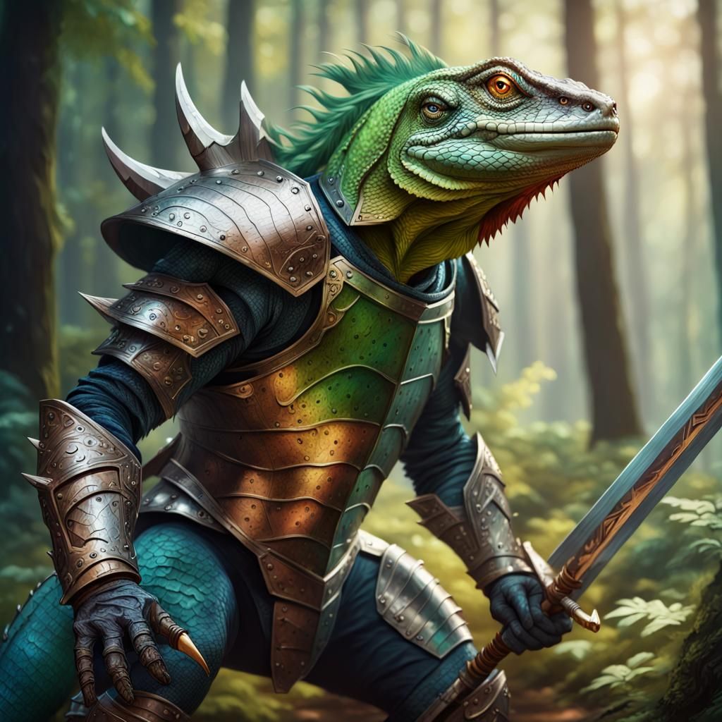 Lizard warrior - AI Generated Artwork - NightCafe Creator