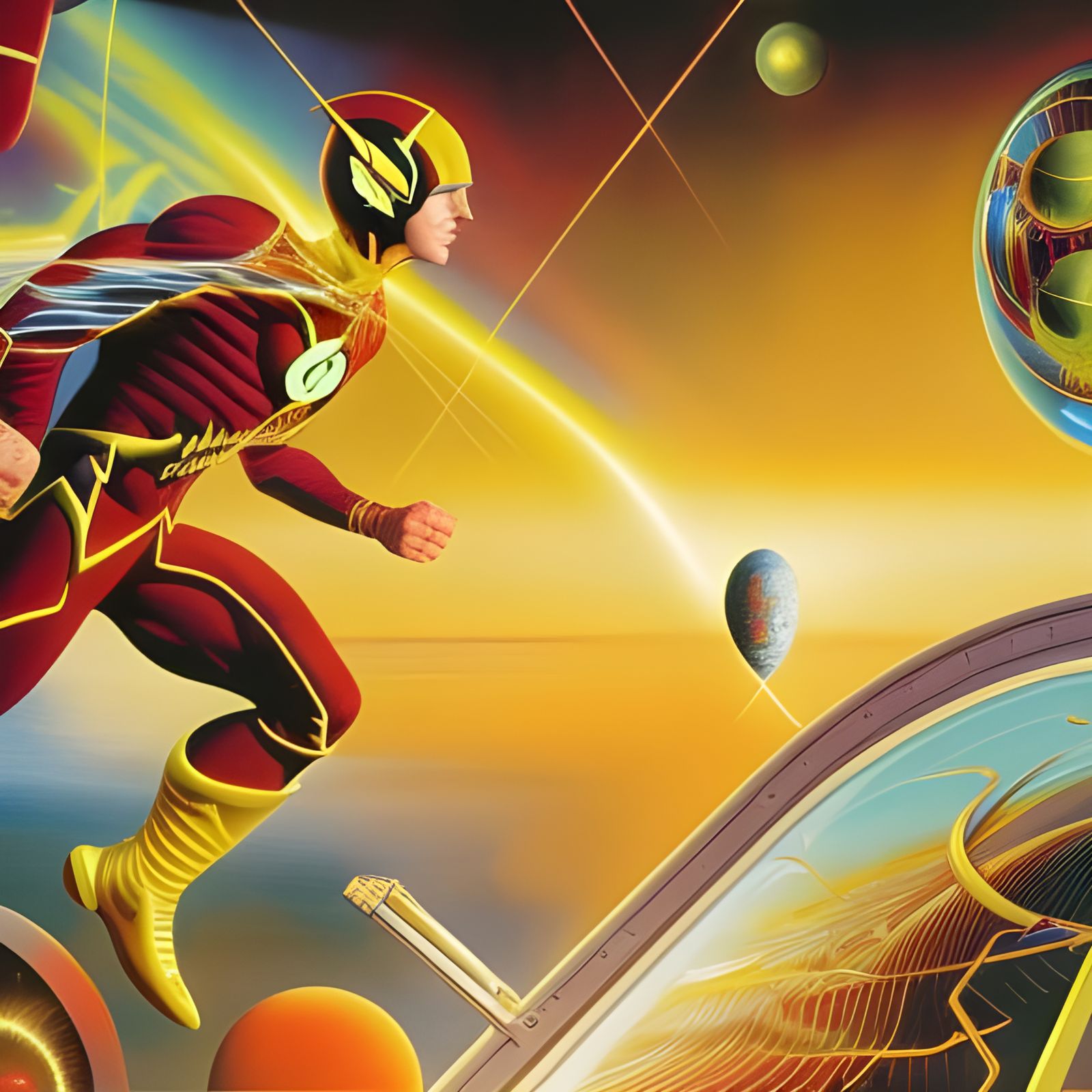 The Flash running through time and space - AI Generated Artwork ...