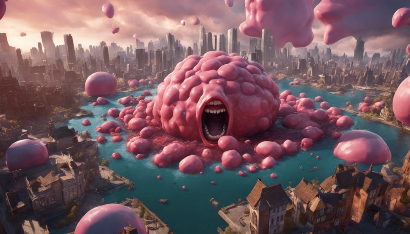 Alien Blobs from Space (with great dental work) - AI Generated Artwork ...