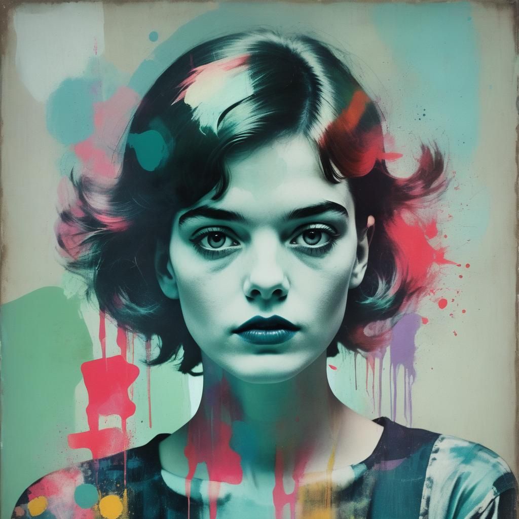 Ultra Modern Portrait in Grunge Pop Art Style - AI Art