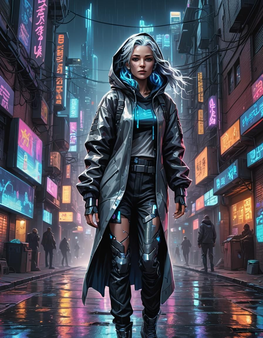 Cyberpunk Girl 1 - AI Generated Artwork - NightCafe Creator