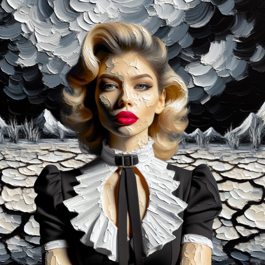 Impasto Blonde Bombshell v2 - AI Generated Artwork - NightCafe Creator