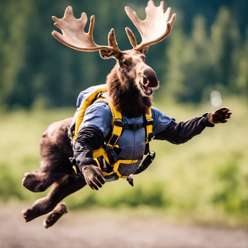 Skydiving Moose - AI Generated Artwork - NightCafe Creator