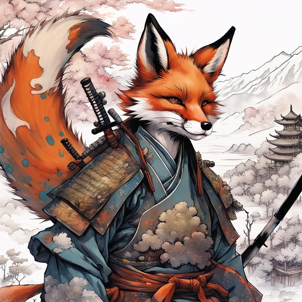Samurai fox - AI Generated Artwork - NightCafe Creator
