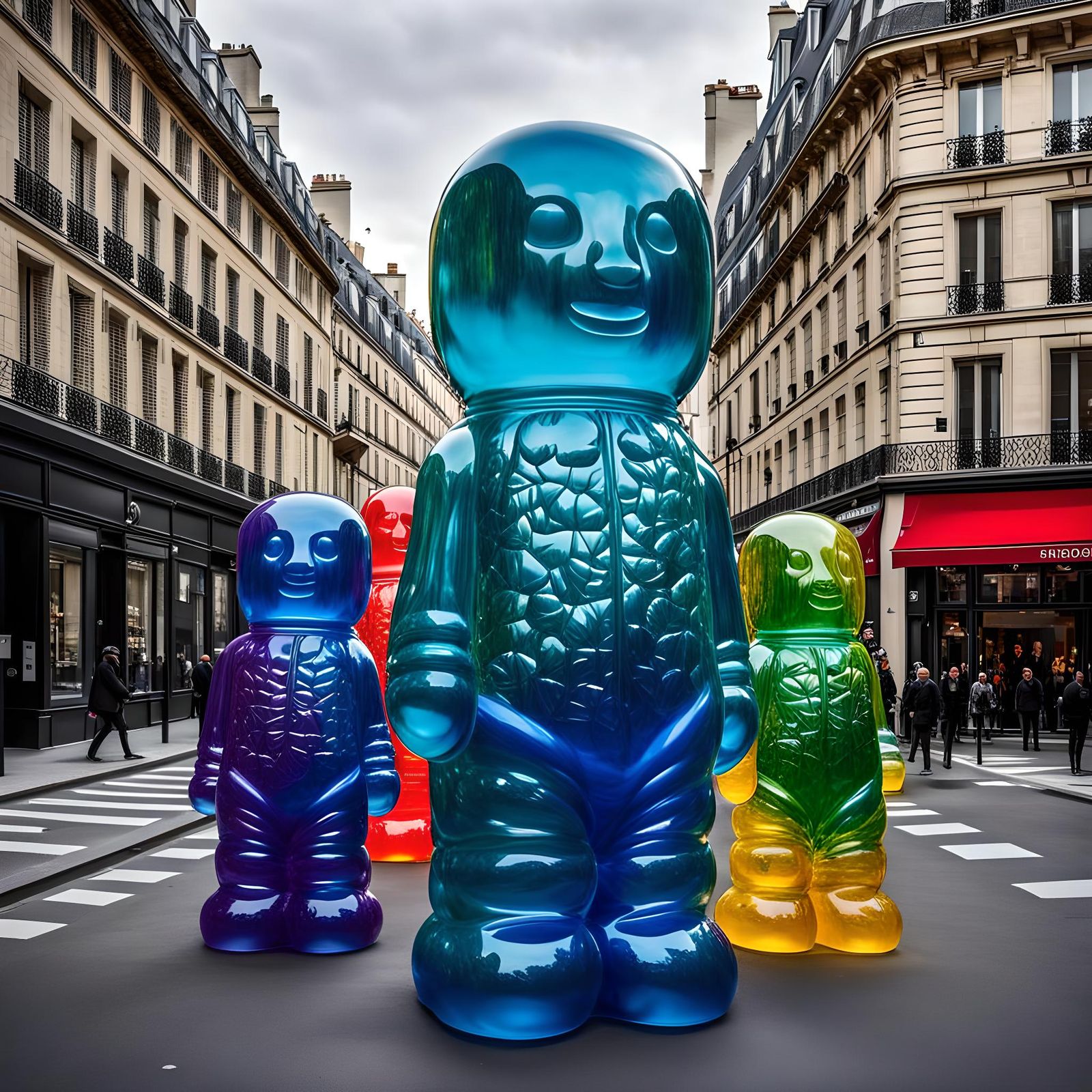 Jelly Figures in Paris - AI Generated Artwork - NightCafe Creator
