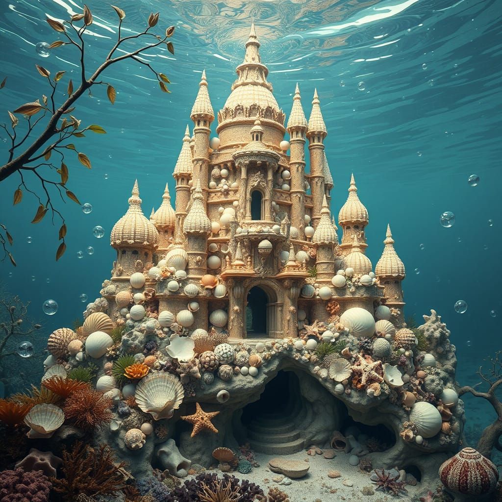 Seashell-Castle - Gigantic Seashell Castle in an Underwater ...
