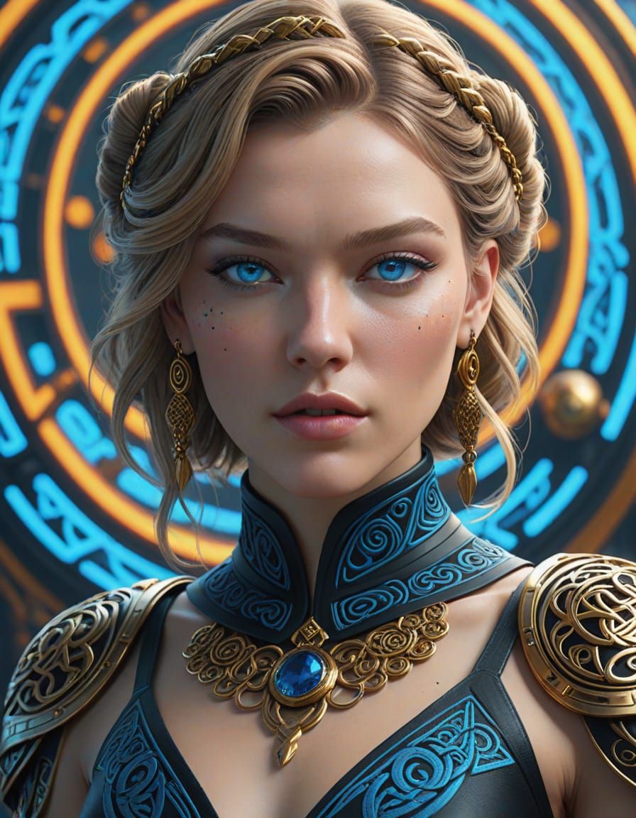 Celtic Princess - Mystical Celtic Warrior Princess in Vibran...