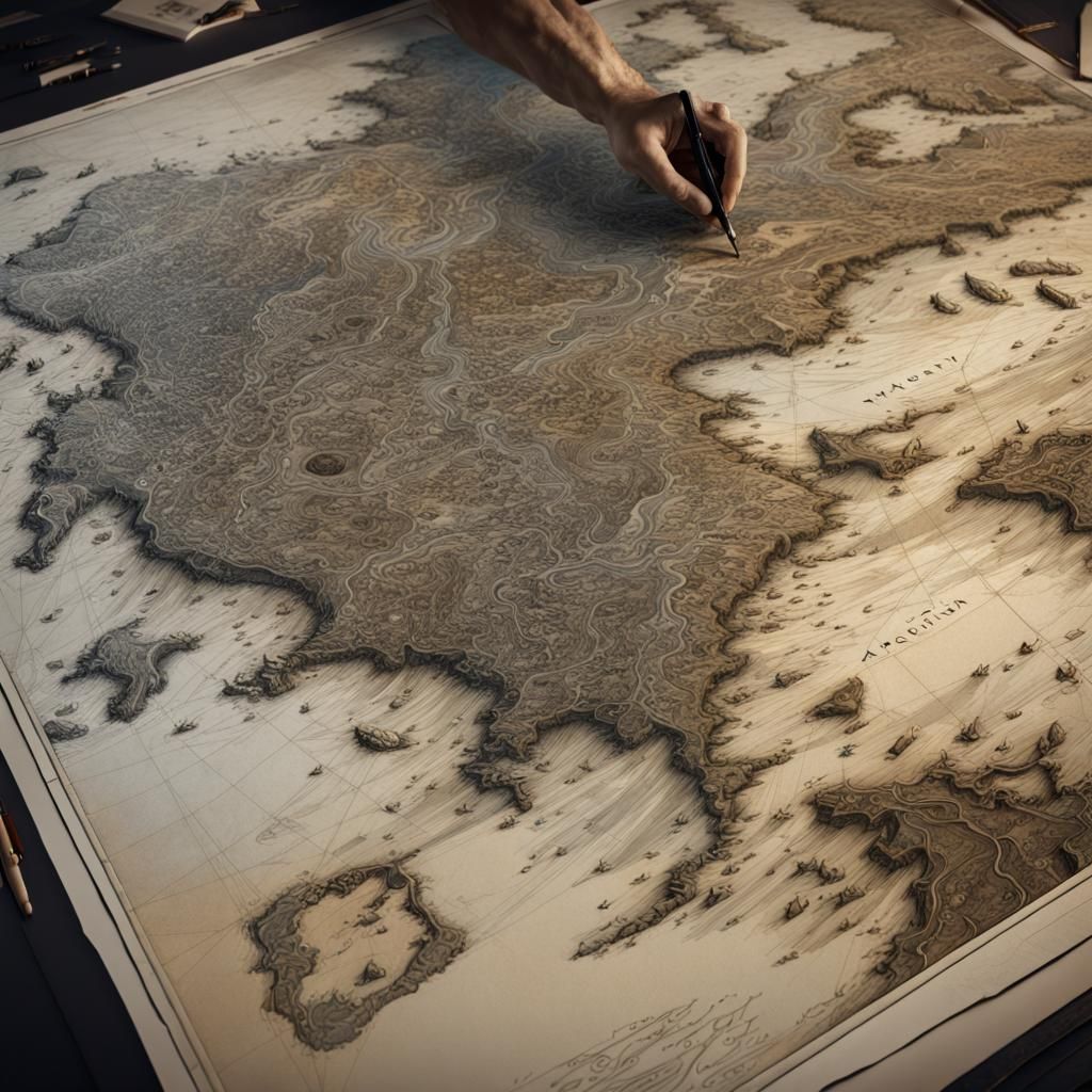 Cartographer in action - AI Generated Artwork - NightCafe Creator