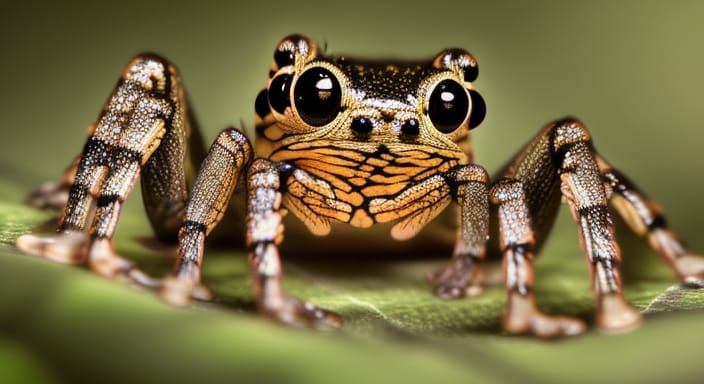 Jumping-spider-frog hybrid #17 - AI Generated Artwork - NightCafe Creator