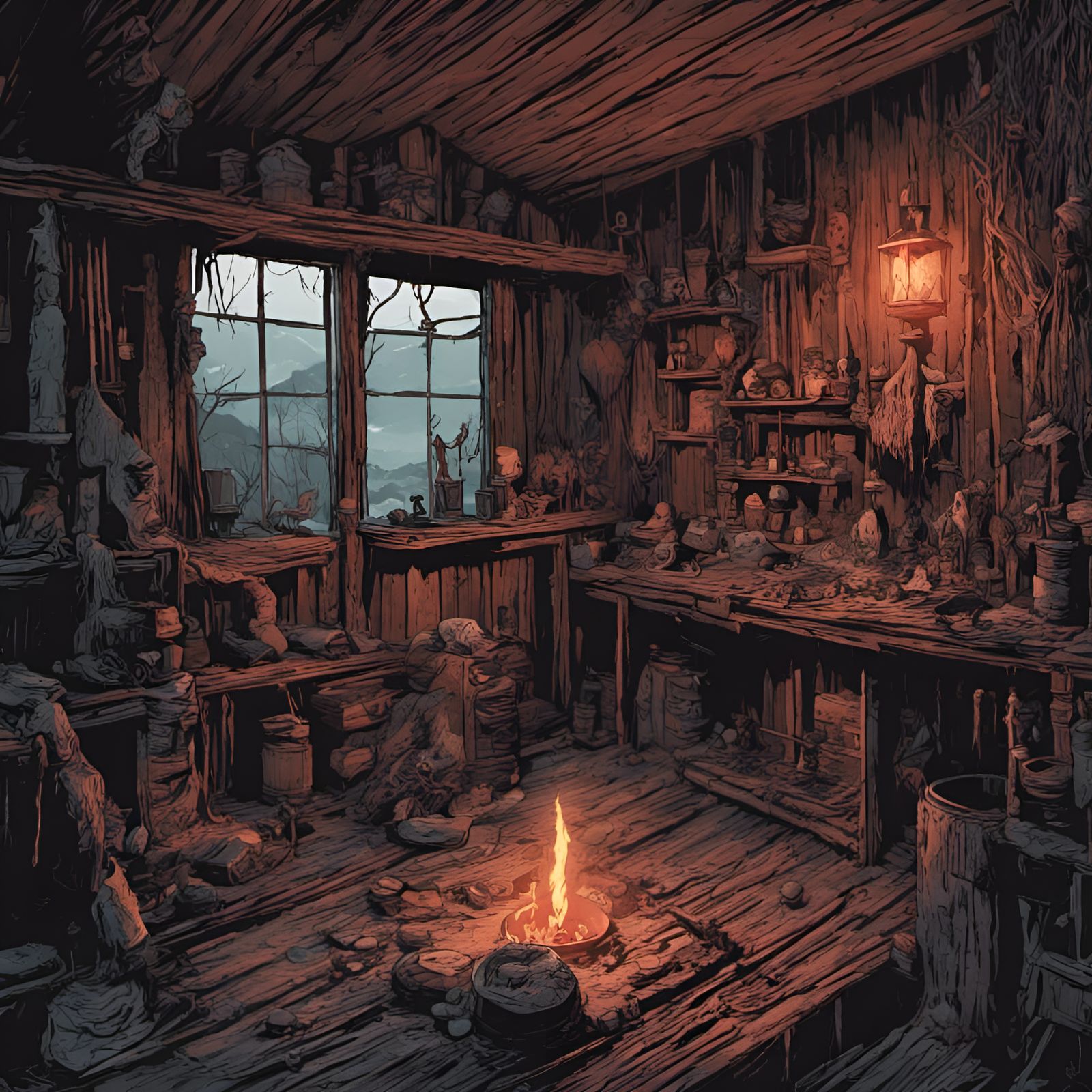 Inside the Witch Cabin - AI Generated Artwork - NightCafe Creator