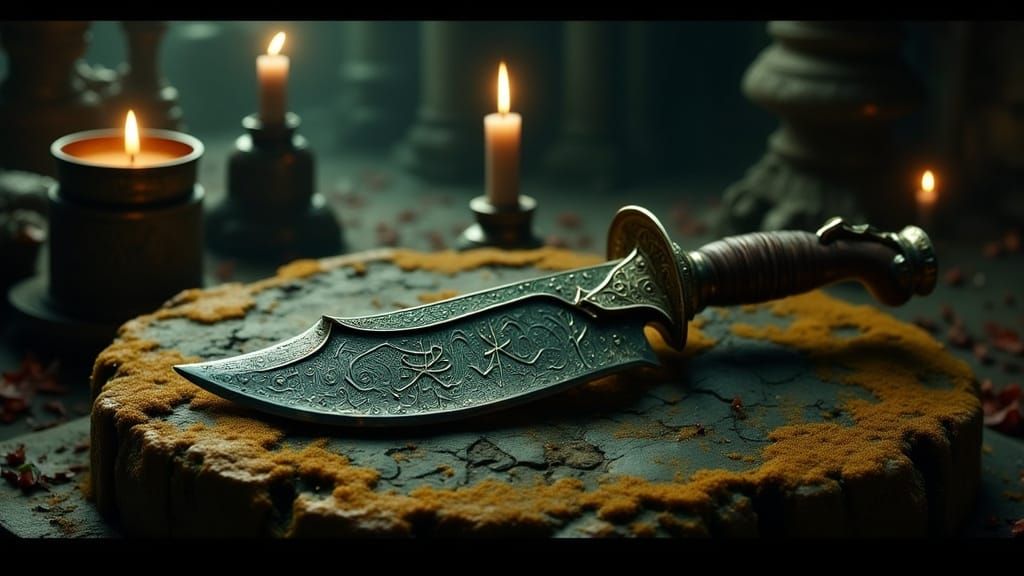 Ethereal Dagger of Ancient Power in Mystical Atmos... - AI Art