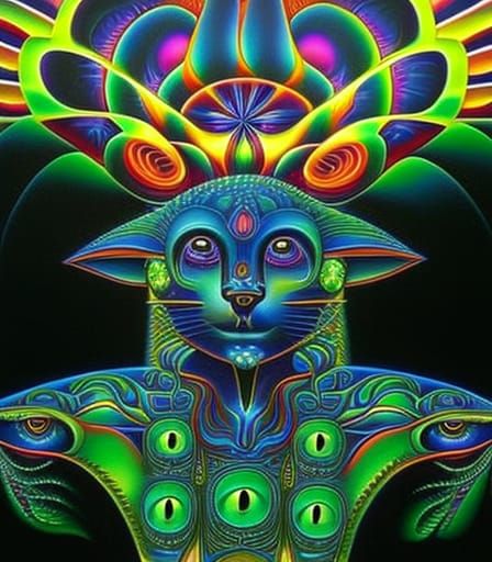 Kosmic Kitty (17) - Trippy Psychedelic Cat - AI Generated Artwork - NightCafe Creator