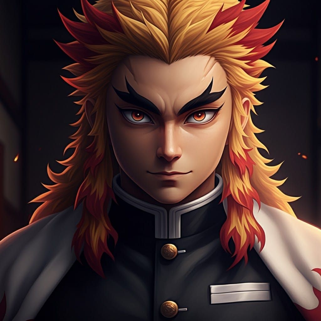 Rengoku - Demon Slayer - Flame Hashira Rengoku in Darkened R...