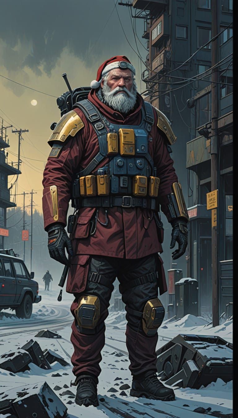 realistic, Santa Clause as a Spec-Ops tactical operator, Silver and ...