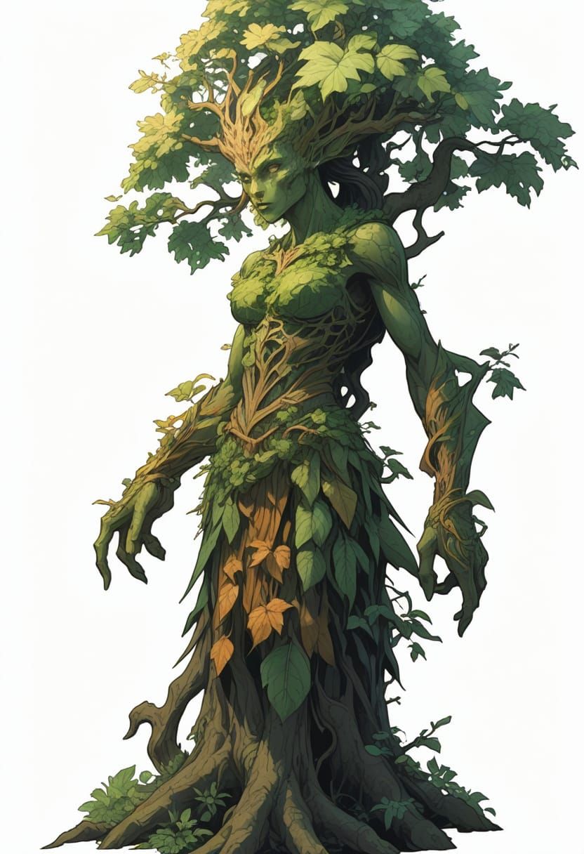 A female treant - Surreal Autumn Goddess Reveals Forest Wisd...