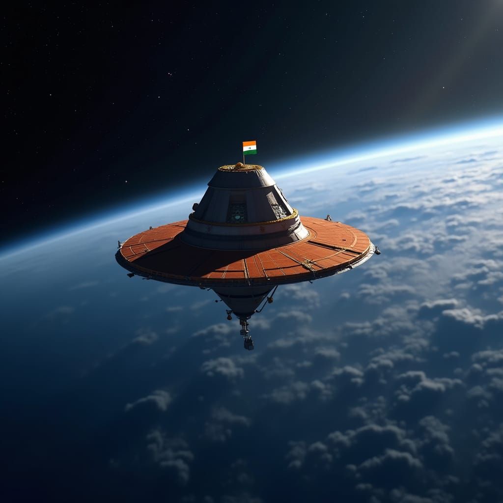 Realistic Gaganyaan Crew Module in Space, ISRO Cap... - AI Art