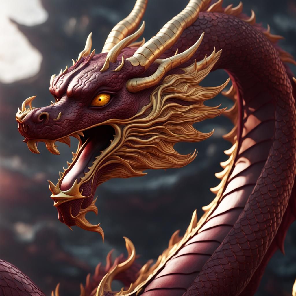 a maroon dragon - AI Generated Artwork - NightCafe Creator