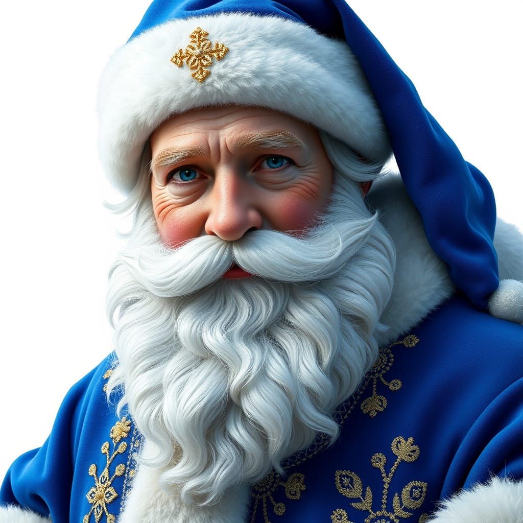 Vibrant Blue Father Christmas in a Majestic Santa ... - AI Art