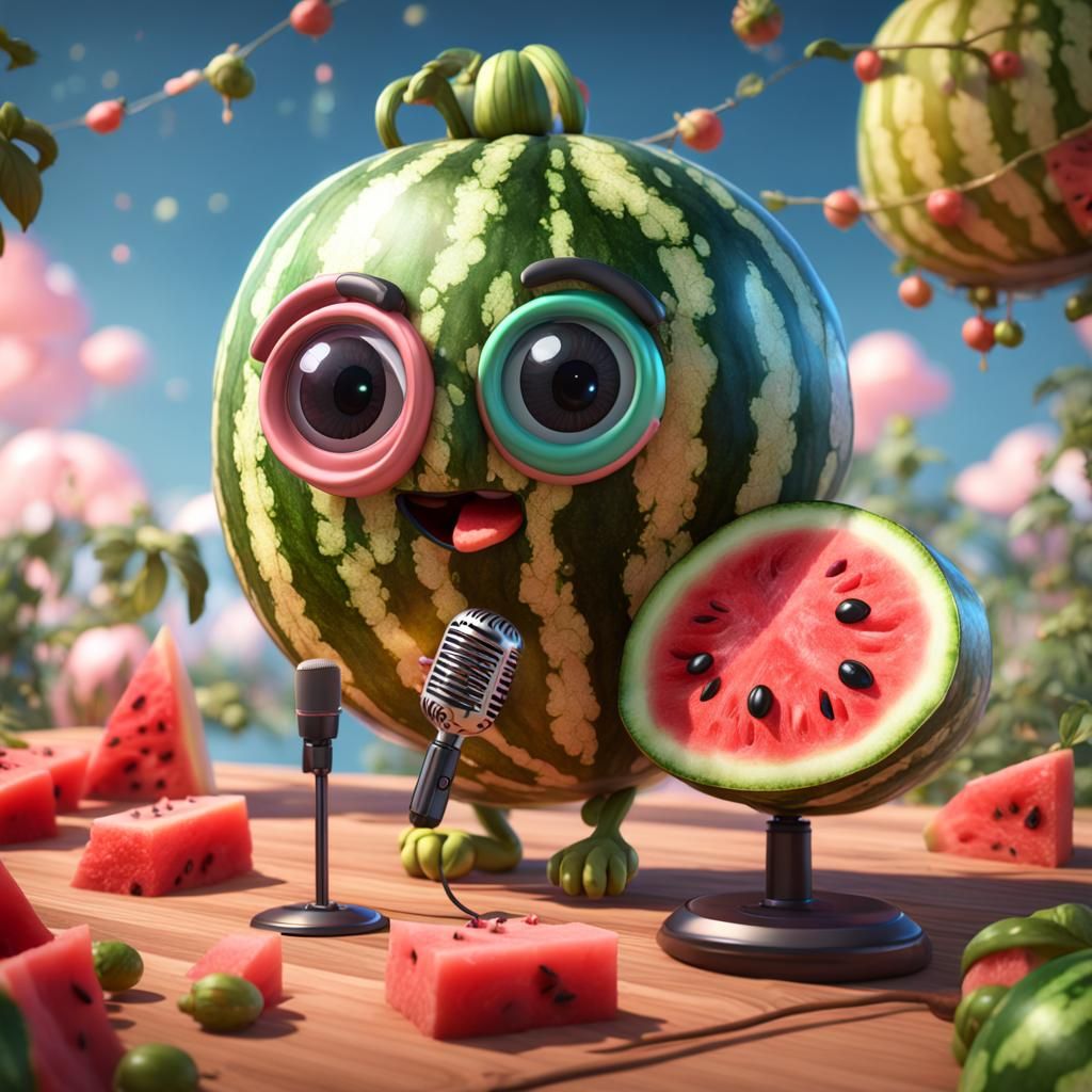 Chibi Watermelon - AI Generated Artwork - NightCafe Creator