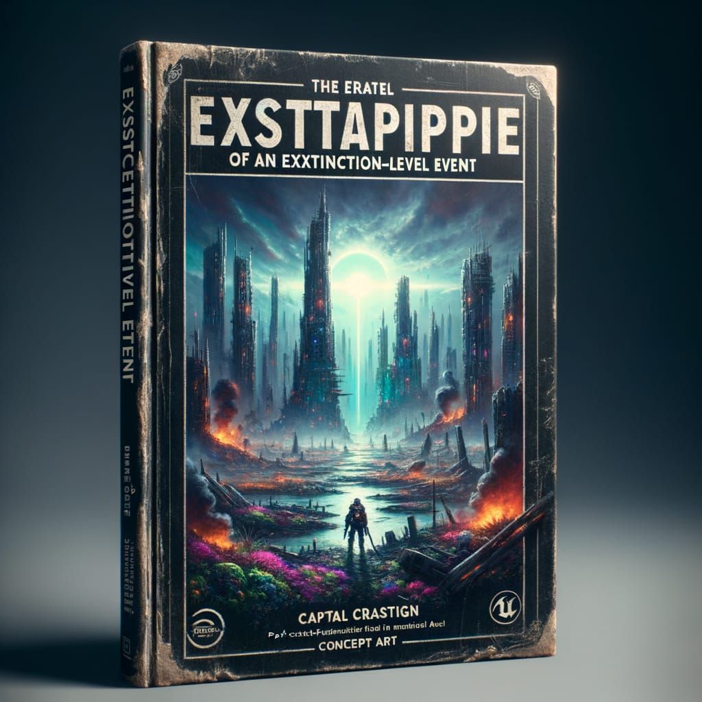 Dystopian Apocalypse Book Cover in Fantastical Fan... - AI Art