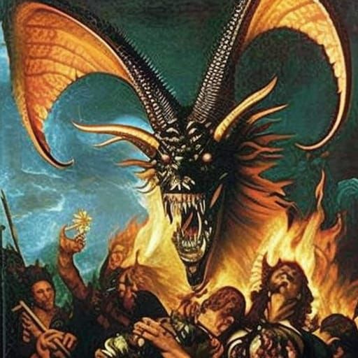 Belzebub devouring humans in hell - AI Generated Artwork - NightCafe ...