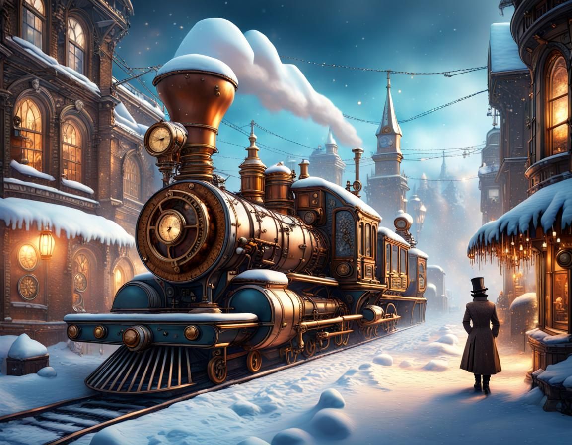 Steampunk Winter - AI Generated Artwork - NightCafe Creator