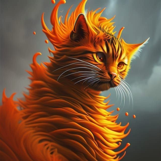 Ember! The lava cat - AI Generated Artwork - NightCafe Creator
