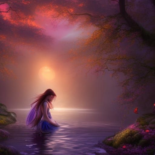 Sunset Fairy - AI Generated Artwork - NightCafe Creator