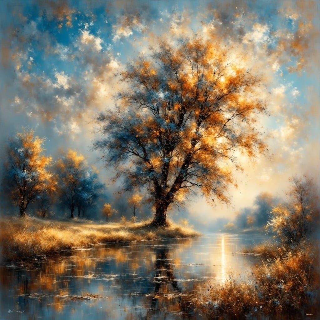 Ethereal river - Ethereal River in Whimsical Watercolor