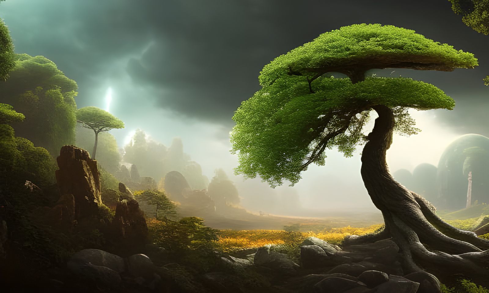 the old gnarly tree - AI Generated Artwork - NightCafe Creator