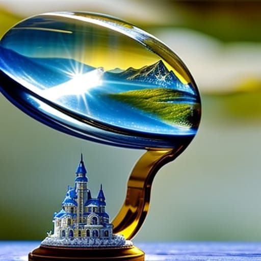Magnifying glass miniature castle - AI Generated Artwork - NightCafe ...