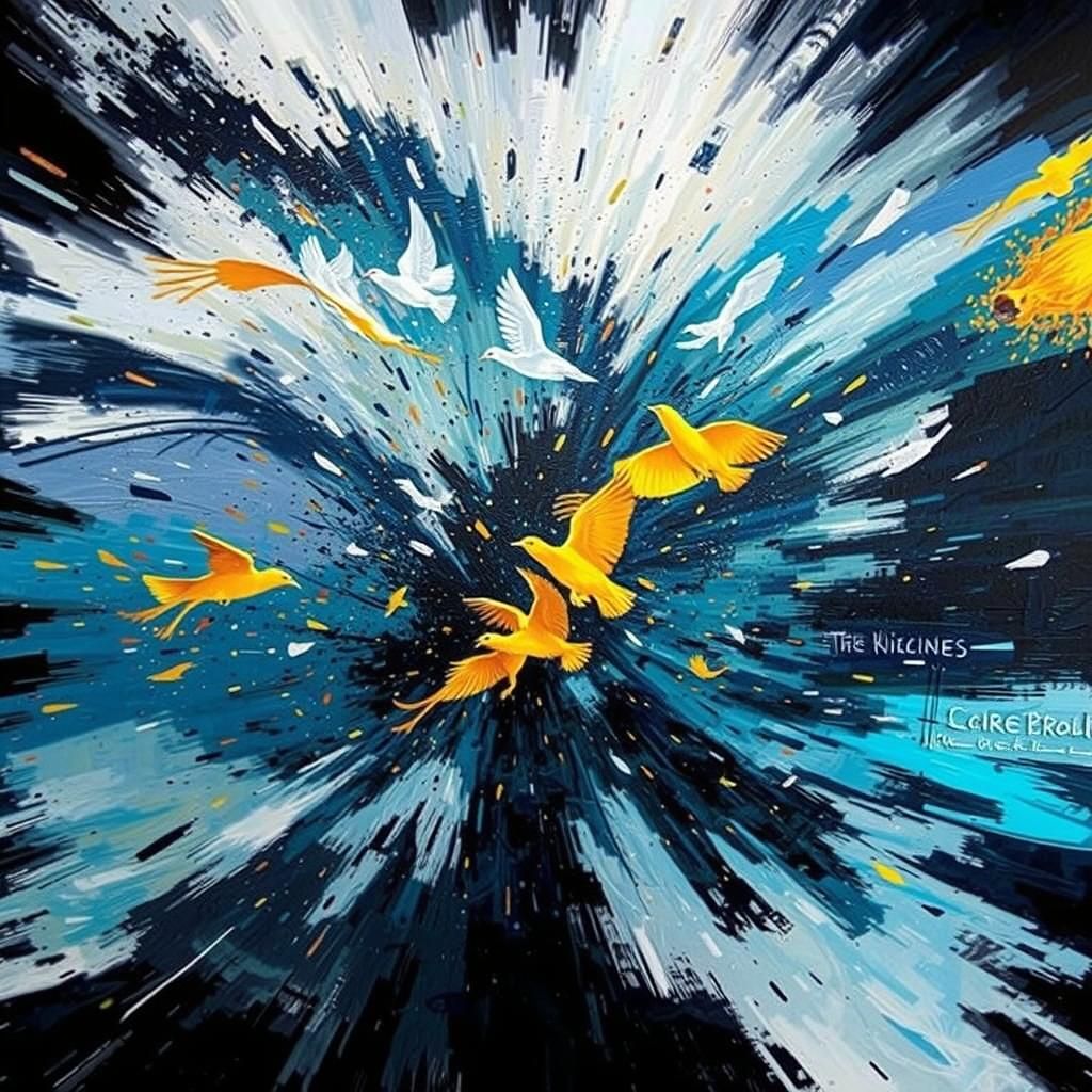 explosion of birds - Wild Birds Explode in a Whirlwind of Fe...