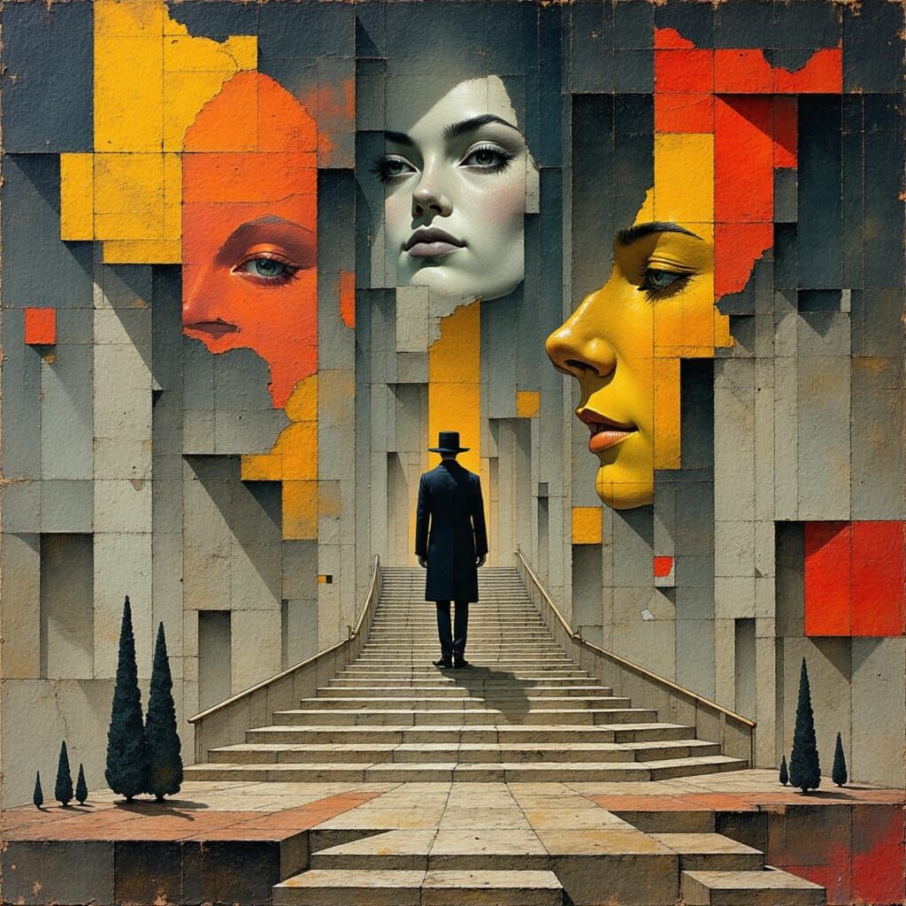 Surreal Uncle Sam Meets Escher's Infinite Faces in... - AI Art