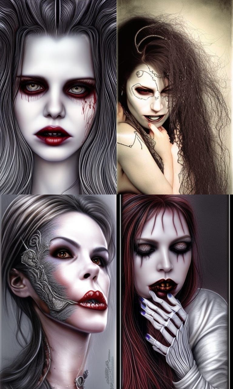 Lady Vampire Silver Filigree Hair GothicVictorian Taqwagoth ...