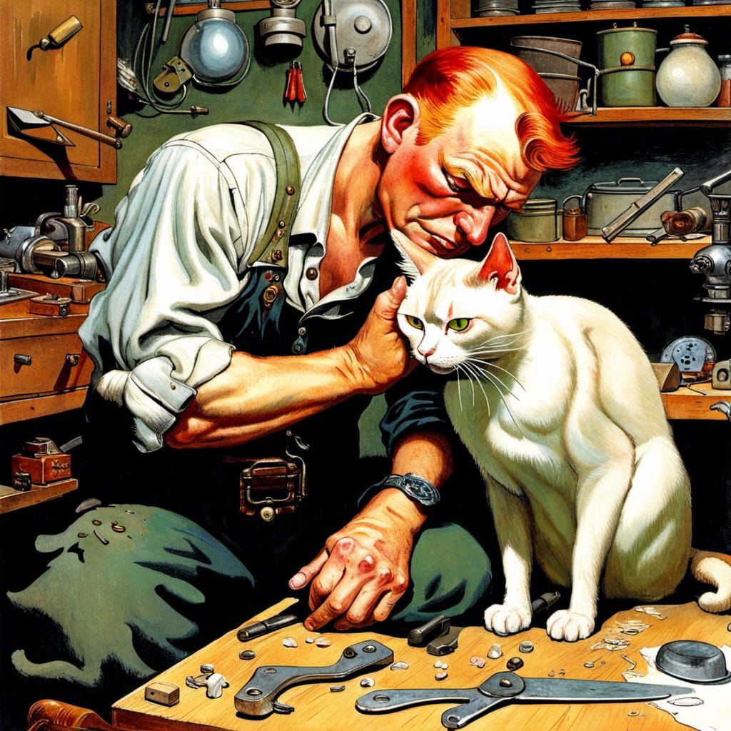 Sad Angry Cat Man - AI Generated Artwork - NightCafe Creator