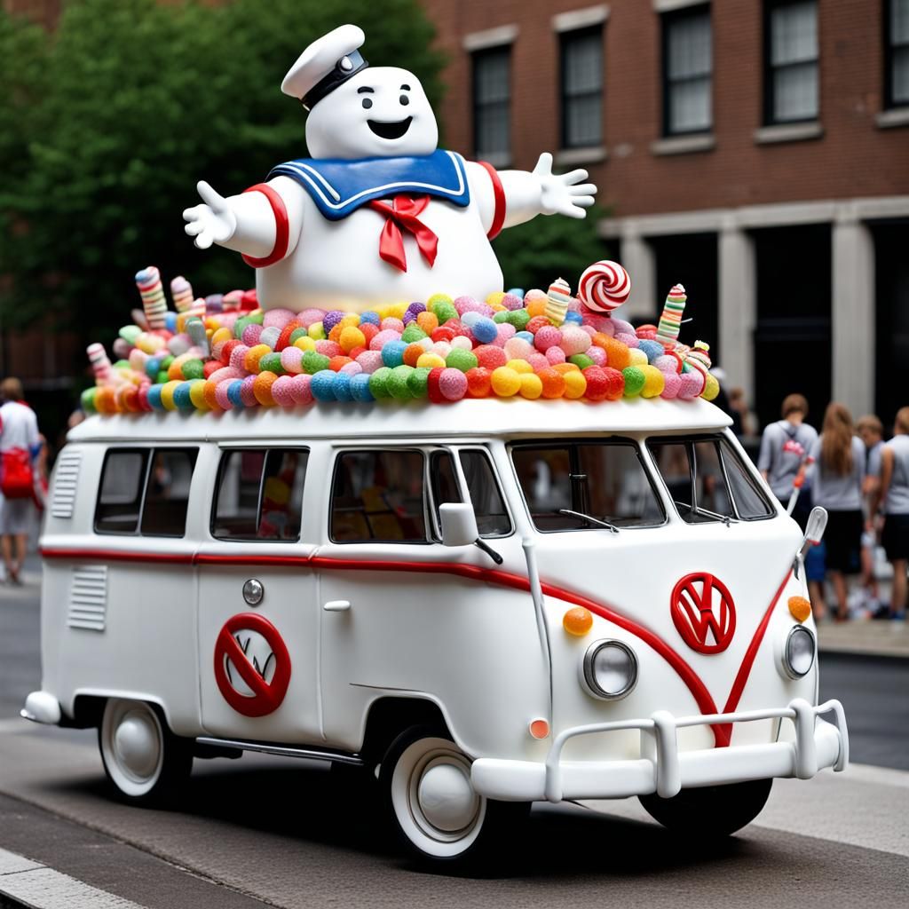 Marshmallow Man Ghostbusters™©® Camper Van #1a, Masterplayer - AI ...