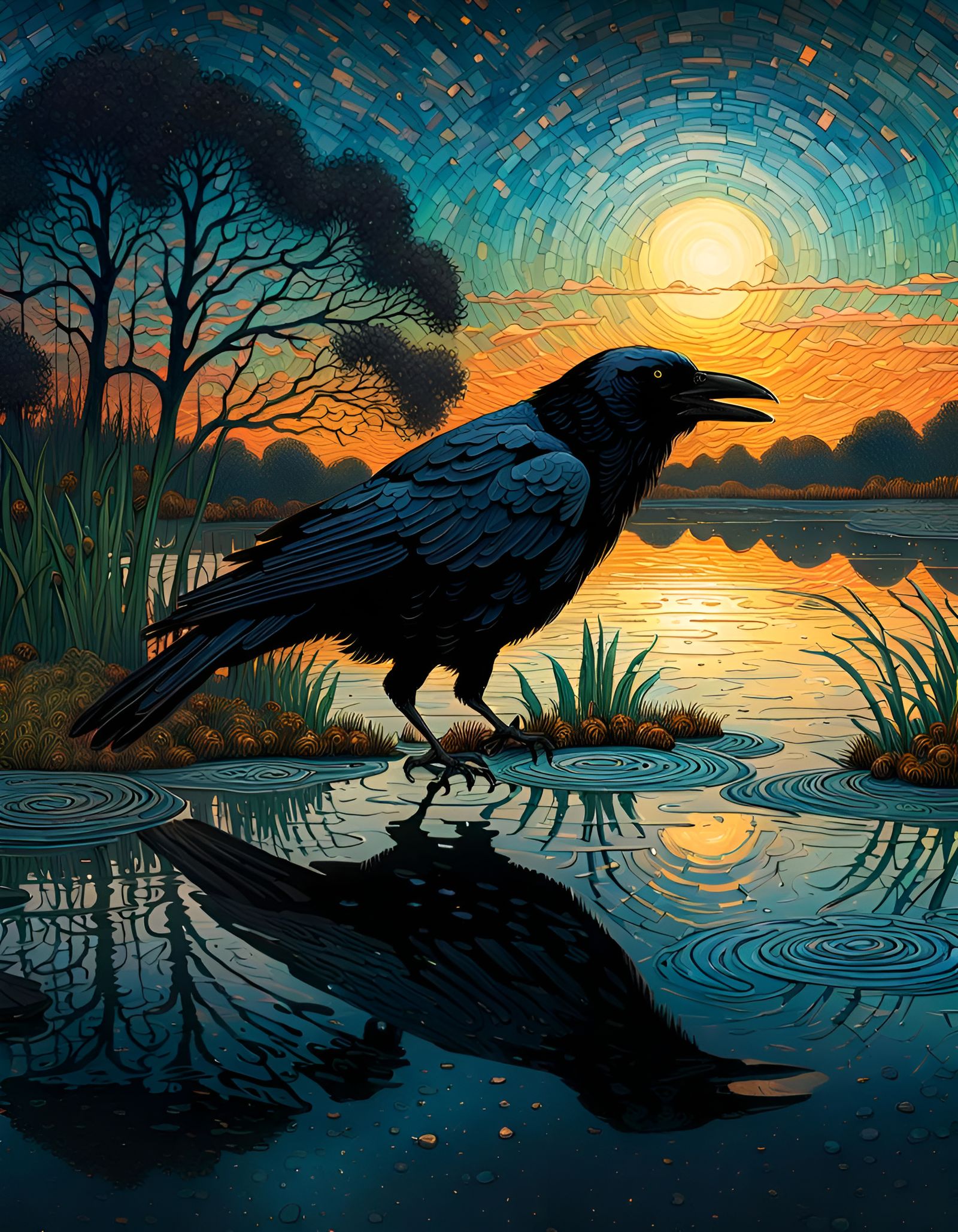 Morning Crow - AI Generated Artwork - NightCafe Creator