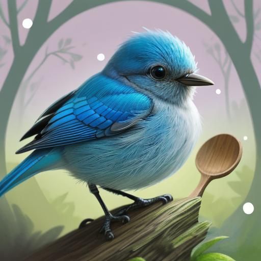 Cutepunk Baby Bluebird - AI Generated Artwork - NightCafe Creator