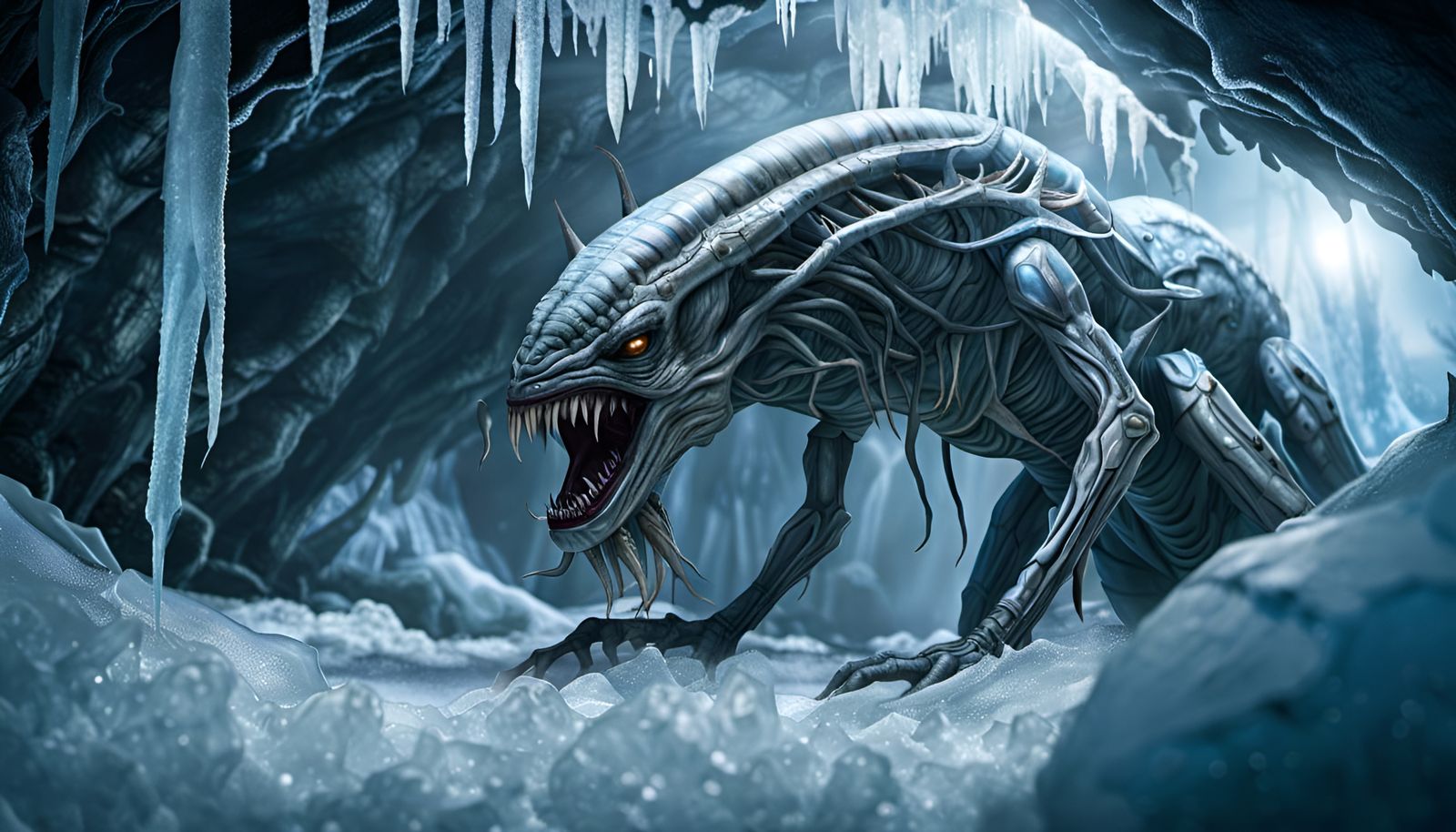 Alien ice monster - AI Generated Artwork - NightCafe Creator