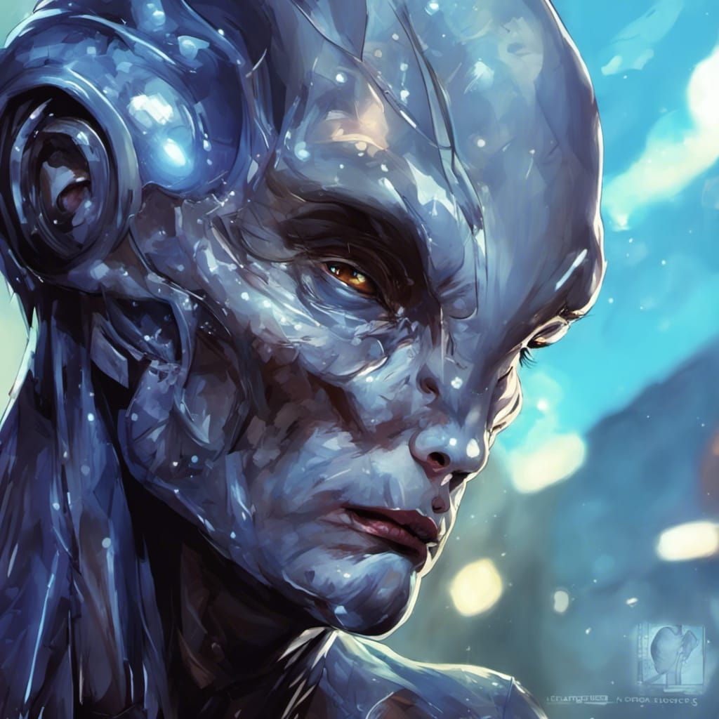 Alien man in space seeking the keys to the universe a holy trinity - AI ...